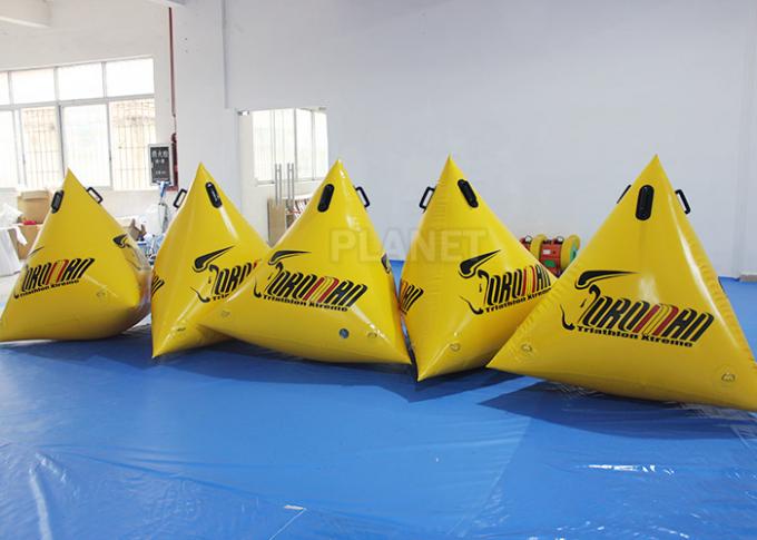 PVC Triangle Inflatable Marker Buoy / Swimming Buoy Markers For Sea