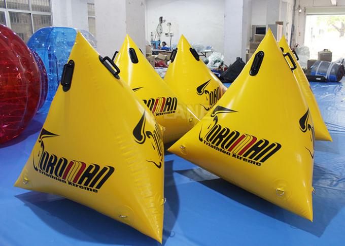 PVC Triangle Inflatable Marker Buoy / Swimming Buoy Markers For Sea