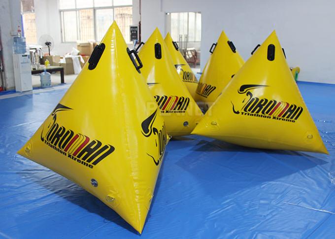 PVC Triangle Inflatable Marker Buoy / Swimming Buoy Markers For Sea