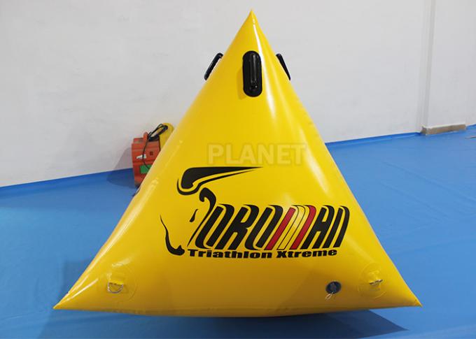PVC Triangle Inflatable Marker Buoy / Swimming Buoy Markers For Sea