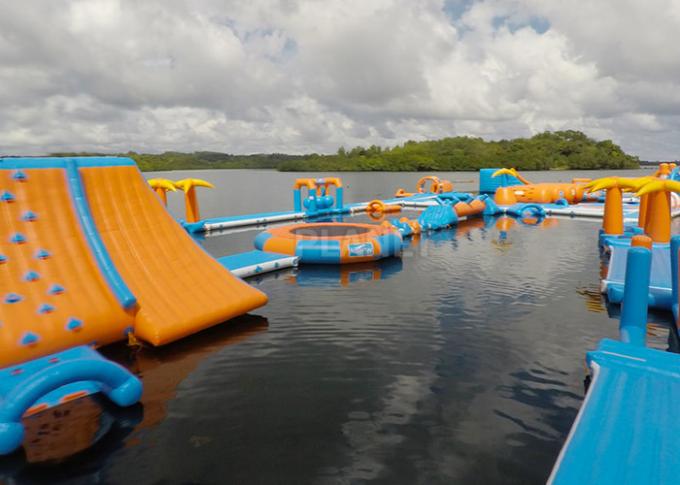 Large Inflatable Water Obstacle , Aqua Blow Up Water Park CE Approved