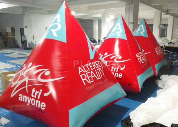 Safety Red Pyramid Inflatable Water Buoy Markers Customized Size ...