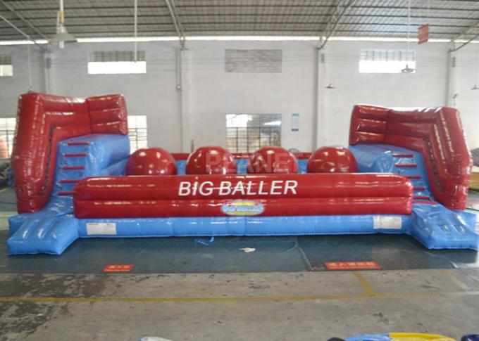 Red Balls Inflatable Sports Games Wipe Out Interactive Obstacle Course