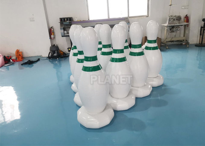 1.2m PVC Tarpaulins White Inflatable Human Bowling Pins For Sports Games
