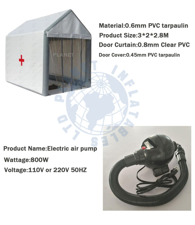 Portable Emergency Disinfection Tent / Inflatable Military Channel Tent