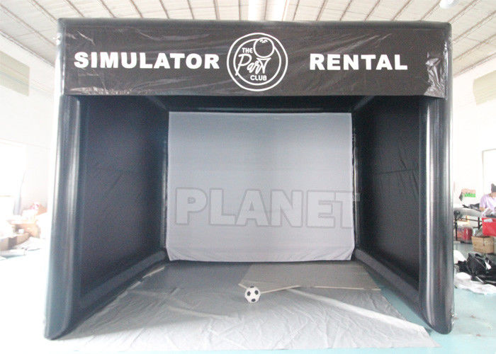 Outdoor Indoor Sport Black Custom Logo Inflatable Screen Golf Simulator ...