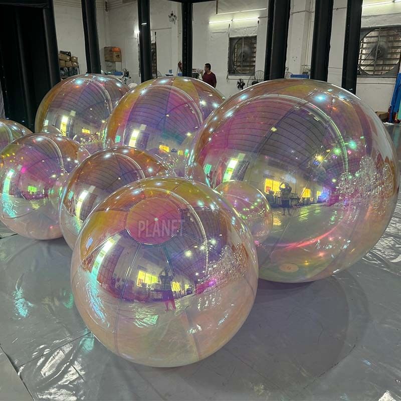 Customized Giant Iridescent Inflatable Mirror Ball Shinny Decorative ...