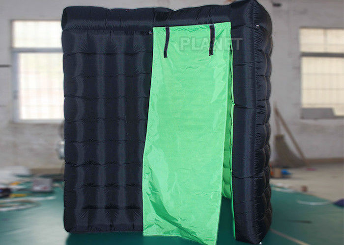 Special Shape Black Inflatable Led Photo Booth 8 X 8 X 8 Ft For Event