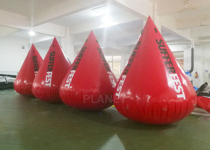 Red Color Inflatable Water Buoy 0.6 Mm PVC Tarpaulin Material Logo Printing