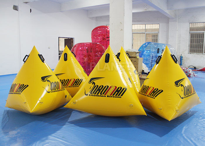 PVC Triangle Inflatable Marker Buoy / Swimming Buoy Markers For Sea