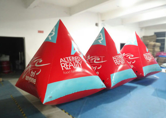 Safety Red Pyramid Inflatable Water Buoy Markers Customized Size ...