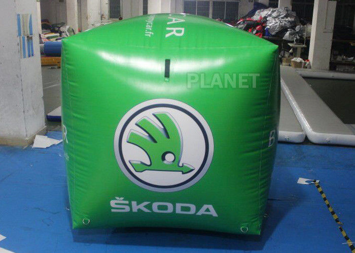 Green Square Shape Inflatable Race Marker Buoys For Swim Event EN71
