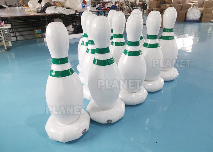 1.2m PVC Tarpaulins White Inflatable Human Bowling Pins For Sports Games