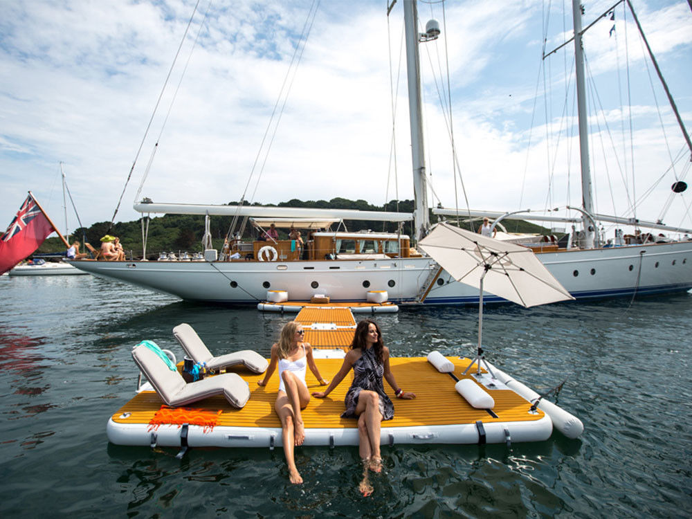 Drop Stitch DWF Teakwood EVA Floating Air Pontoon Inflatable Yacht ...