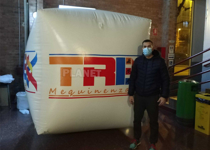 Full Printing Inflatable Cube Swim Buoy For Water Event , Floating ...