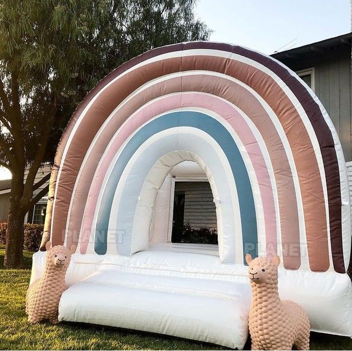 PVC tarpaulin outdoor party rental Inflatable Rainbow bouncer with ...