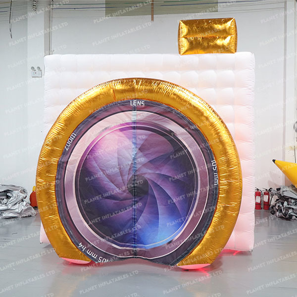 Camera Shape Portable Colorful Led Inflatable Photo Booth for Party Event
