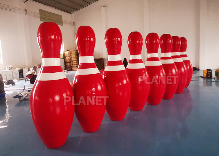 OEM Red 2m Tall Giant Blow Up Bowling Pins For Snow Sport Game