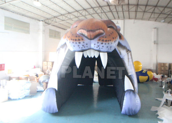 Advertising Giant Inflatable Tiger Head Tunnel Sport Football Tunnel ...